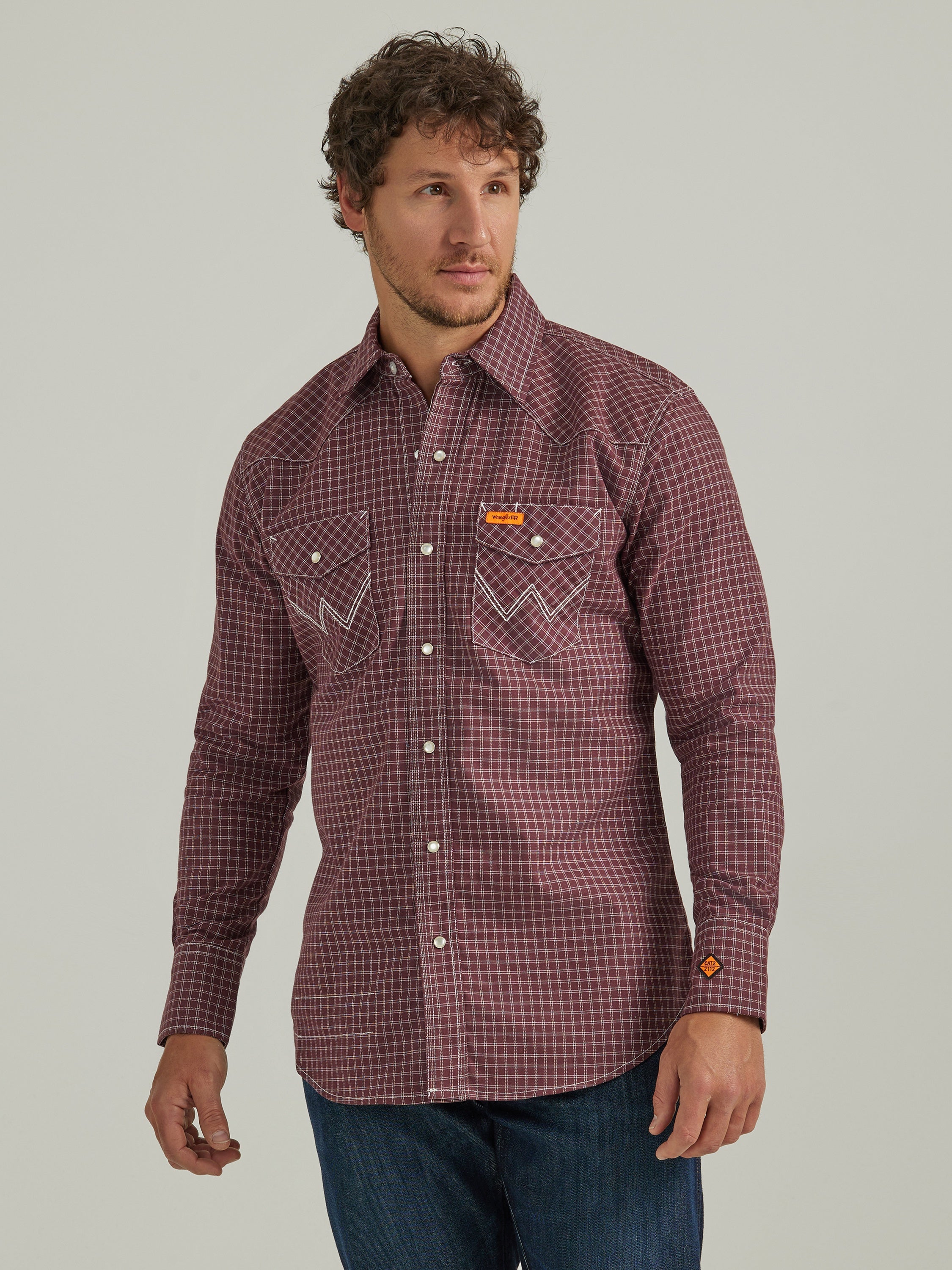 WRANGLER FR - WRANGLER FR FLAME RESISTANT LONG SLEEVE WORK SHIRT - BUR ...